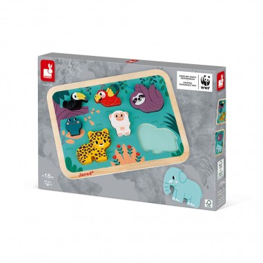 Chunky puzzle Jungle Wwf - Un jeu - Janod