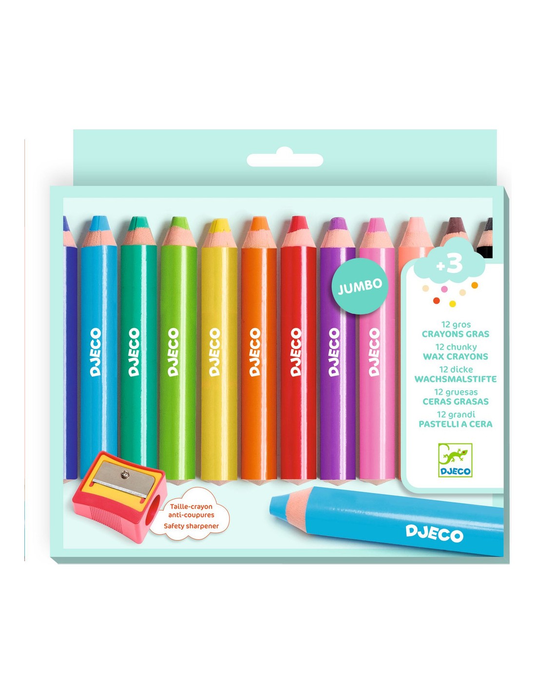 12 gros crayons gras - Djeco